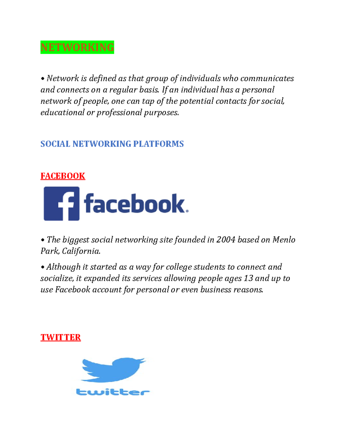 WHAT IS Networking - Network is defined as that group of individuals ...