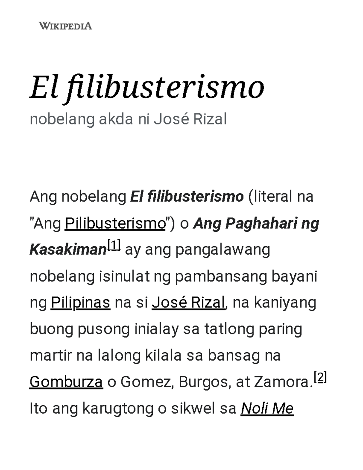 El filibusterismo - Wikipedia, ang malayang ensiklopedya - El ...