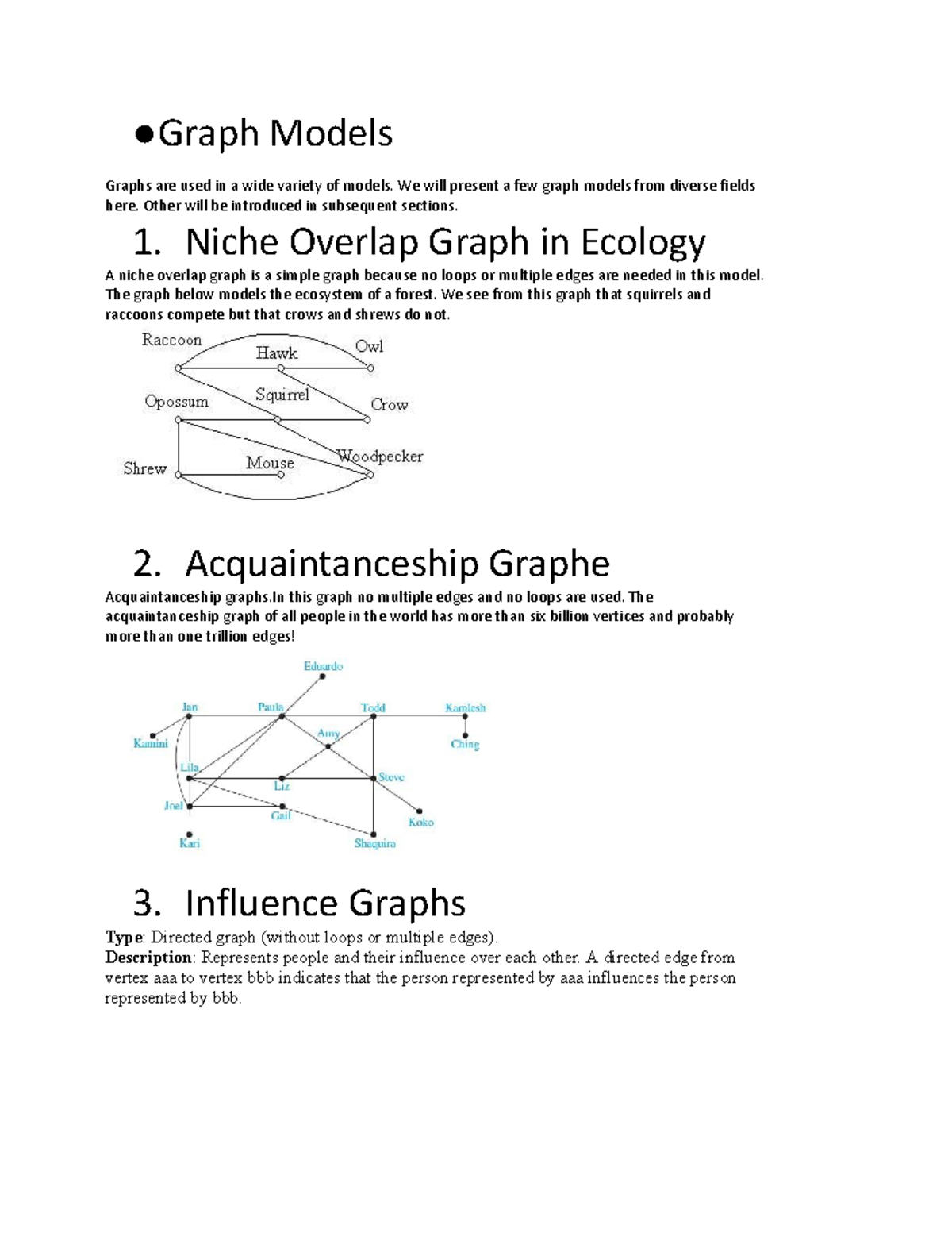 Graph Models Bca 2nd Sem Graph Models Graphs Are Used In A Wide