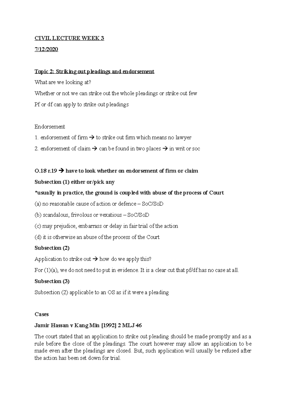 Civil Lecture WEEK 3 Notes - CIVIL LECTURE WEEK 3 7/12/ Topic 2 ...