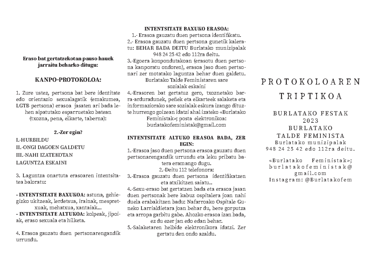 Triptiko TF - INTENTSITATE BAXUKO ERASOA: 1.- Erasoa gauzatu duen pertsona identi katu. 2 ...