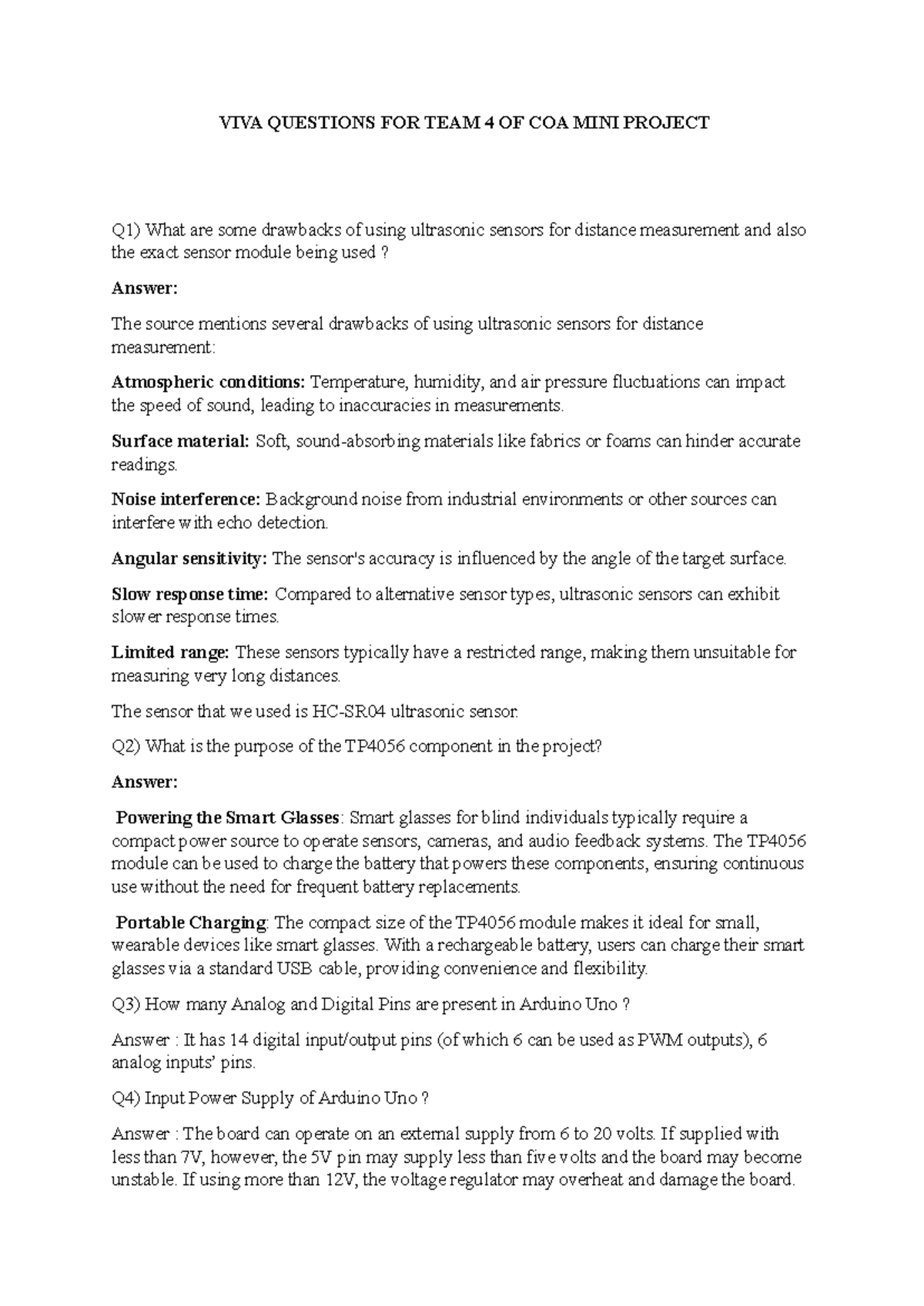 VIVA Questions - VIVA QUESTIONS FOR TEAM 4 OF COA MINI PROJECT Q1) What ...