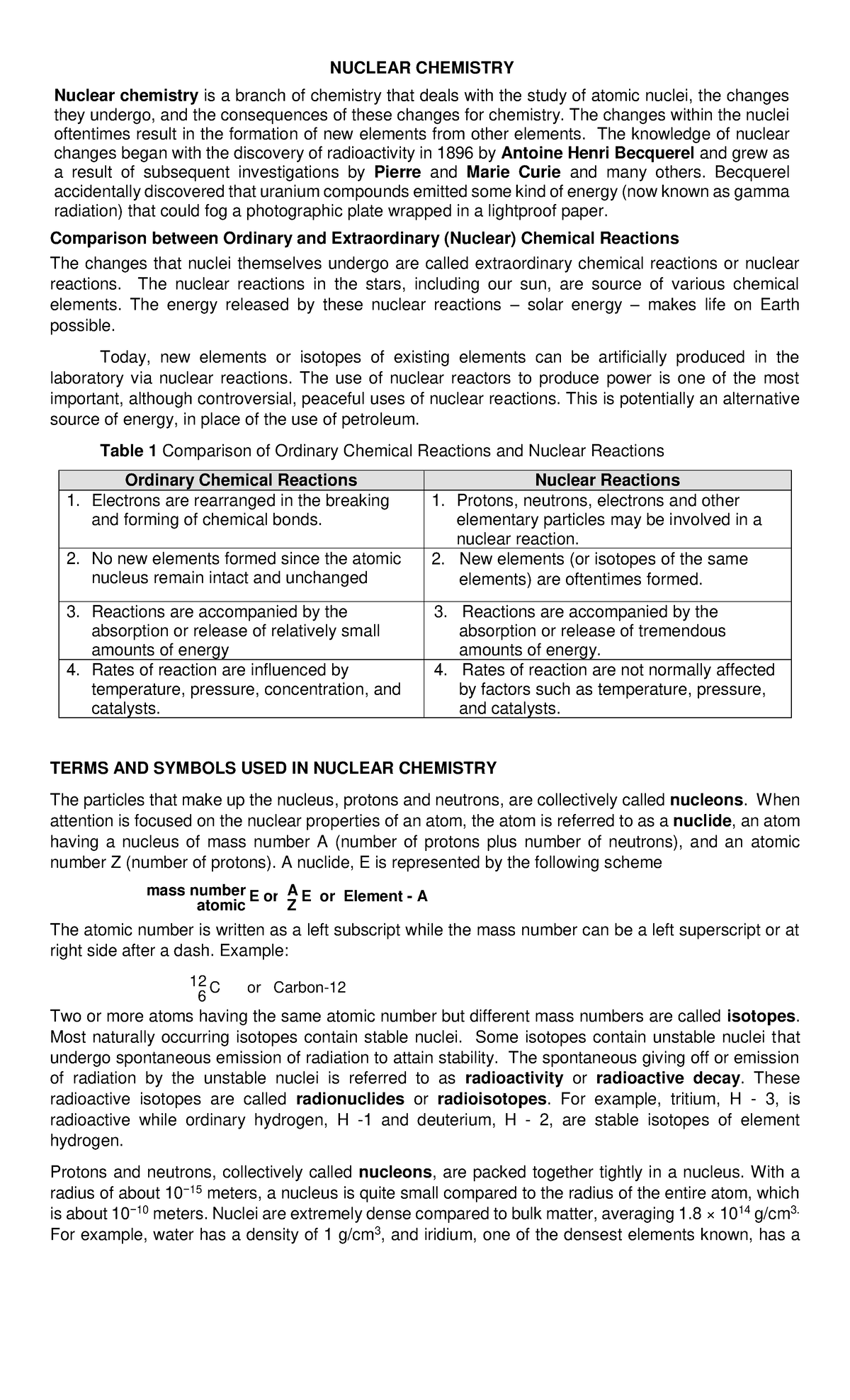 2021 Nuclear Chemistry PART 1 NUCLEAR CHEMISTRY Nuclear Chemistry Is 2021-nuclear-chemistry-part-1-nuclear-chemistry-nuclear-chemistry-is