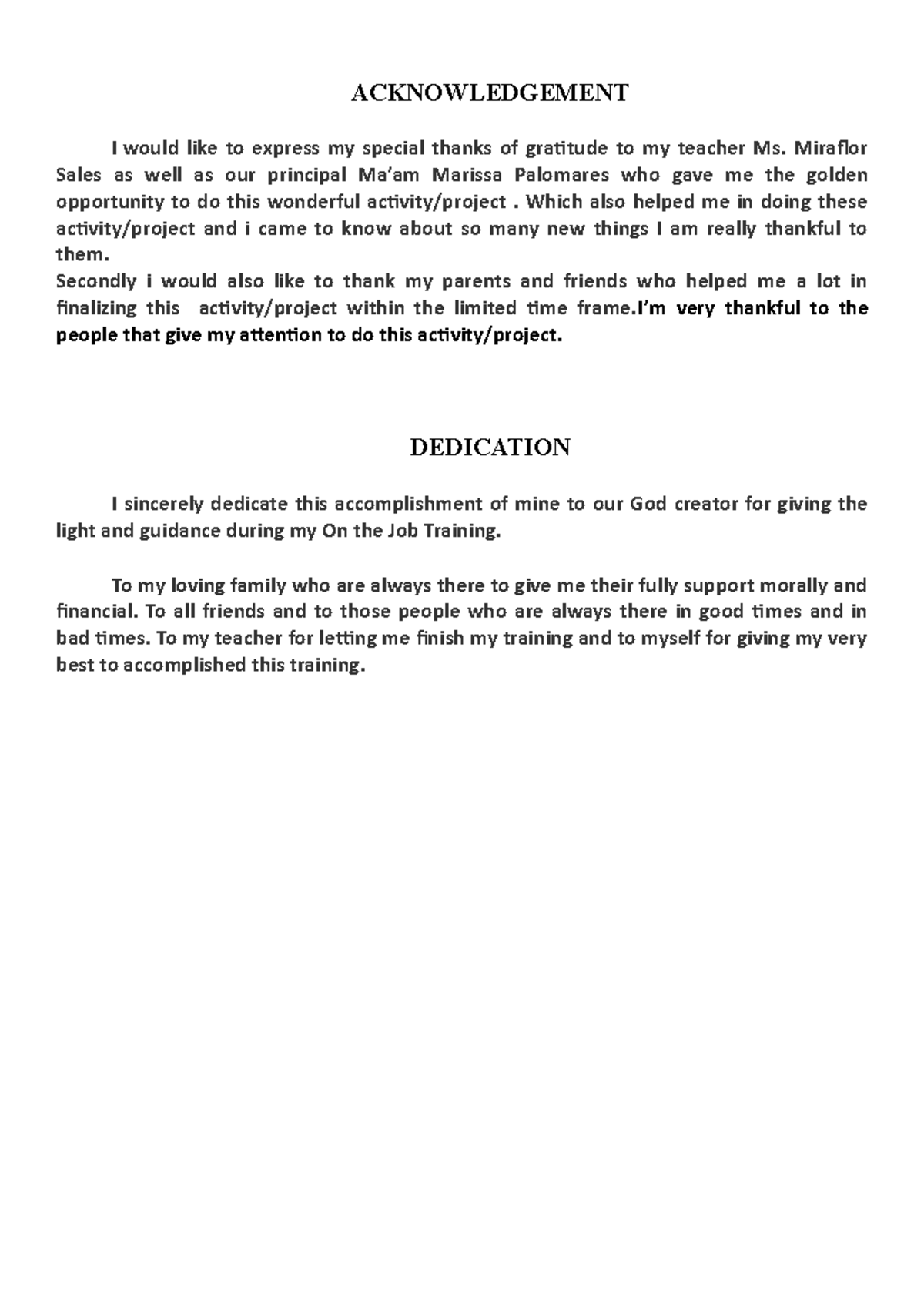 Acknowledgement Course Assignment ACT201 2021 ACCOUNTANCY CBSKJFIUWF ...