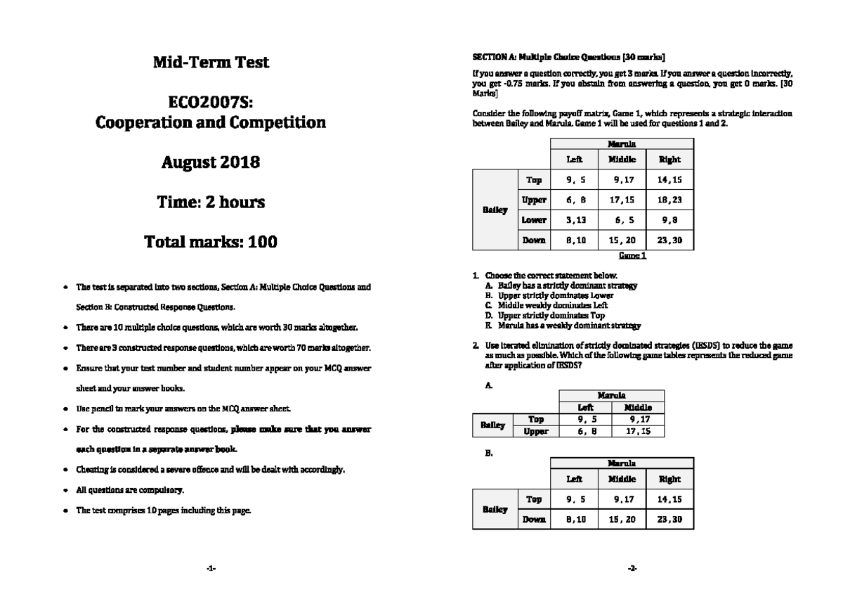 2017 ECO2007 S TEST 1 - tests - ECO2007S - Studocu