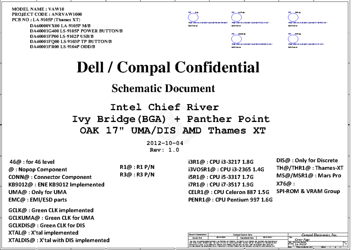 Compal LA-9105P VAW10 r1 - Vinafix A A B B C C D D E E 1 1 2 2 3 3 4 4 ...
