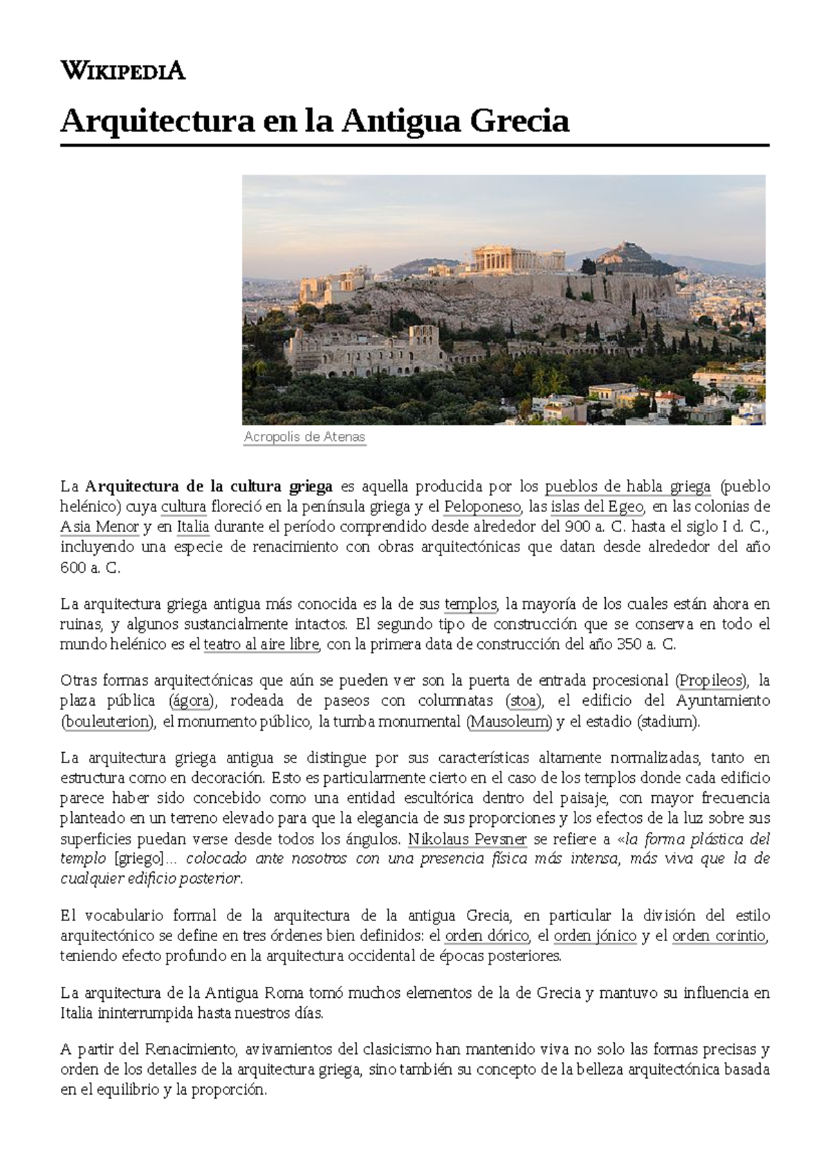 Arquitectura en la Antigua Grecia - Acropolis de Atenas Arquitectura en ...