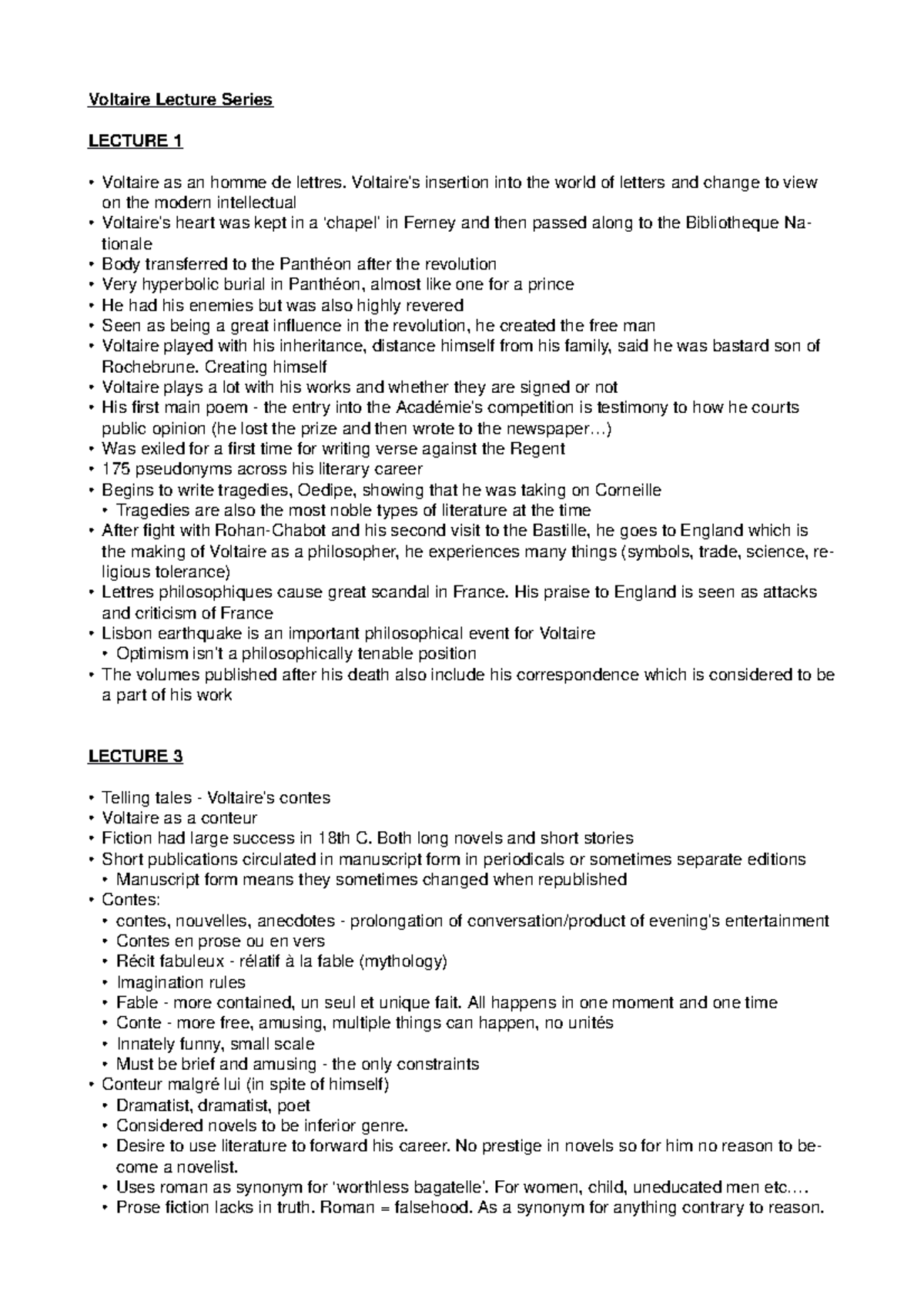 Voltaire lecture notes MT16 - Voltaire Lecture Series LECTURE 1 ...