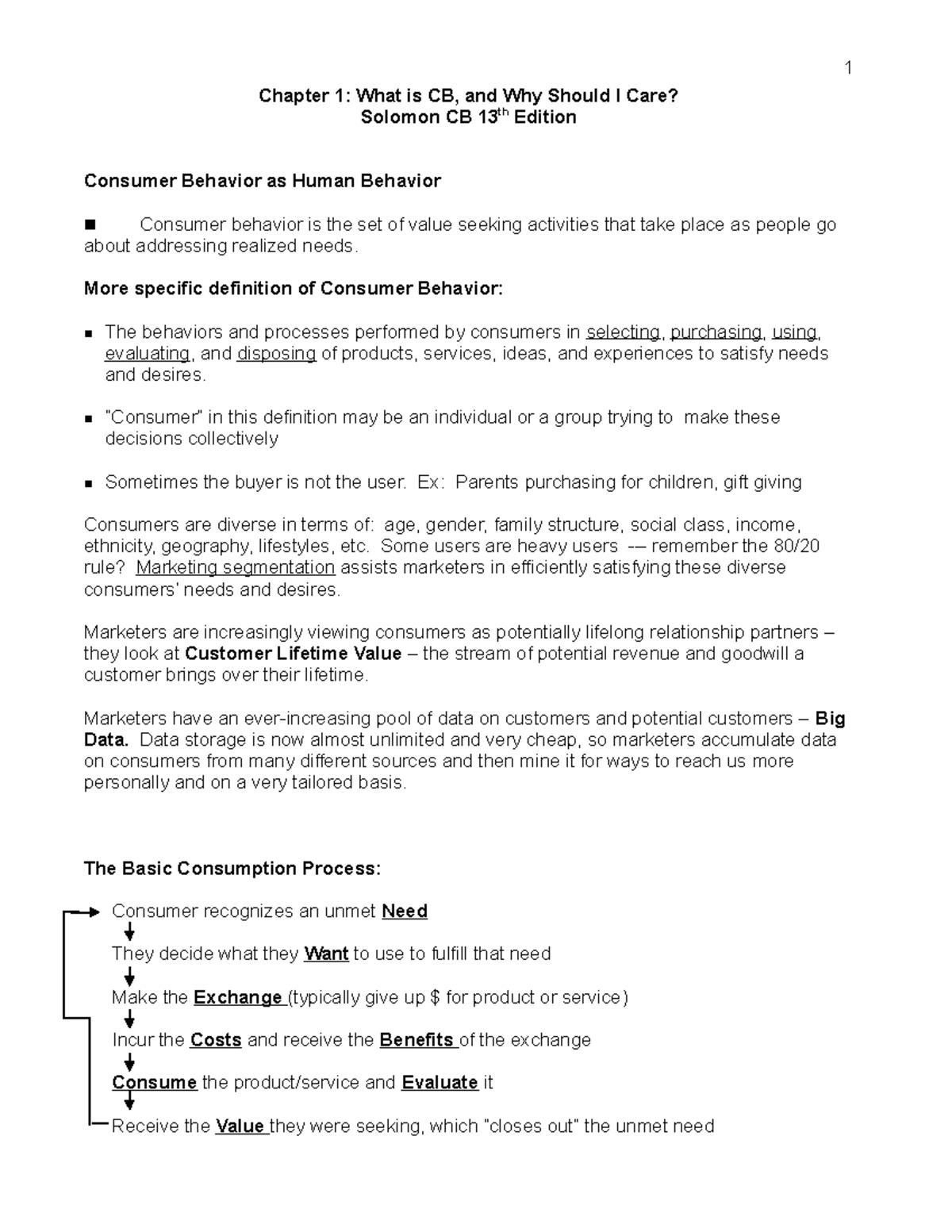 Chapter 1 Notes Outline no blanks Solomon 2020 - Chapter 1: What is CB ...
