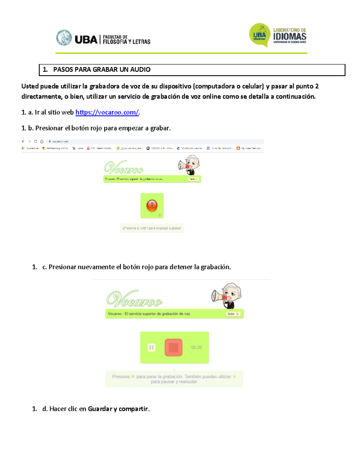 Pasos PARA Grabar UN Audio - 1. PASOS PARA GRABAR UN AUDIO Usted puede ...