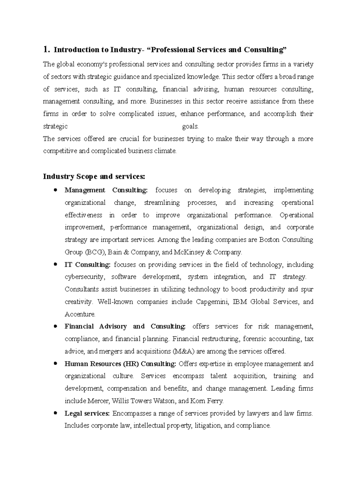 Introduction to Industry - 1. Introduction to Industry- “Professional ...