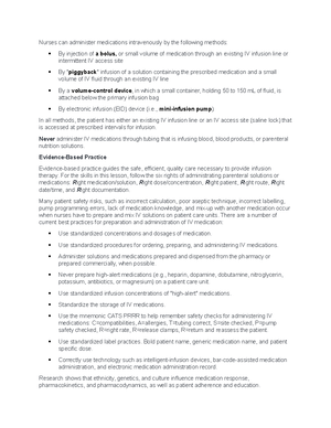 Module 7 Administration of Parenteral Medications - Injections Notes ...