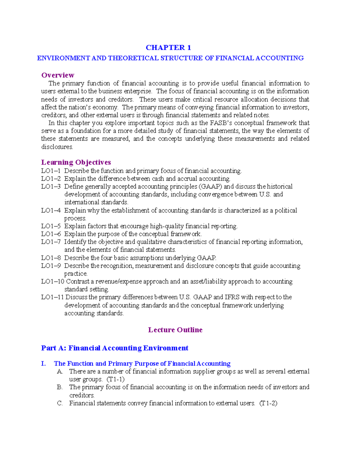 AC213 Ch01Summary - CHAPTER 1 ENVIRONMENT AND THEORETICAL STRUCTURE OF ...
