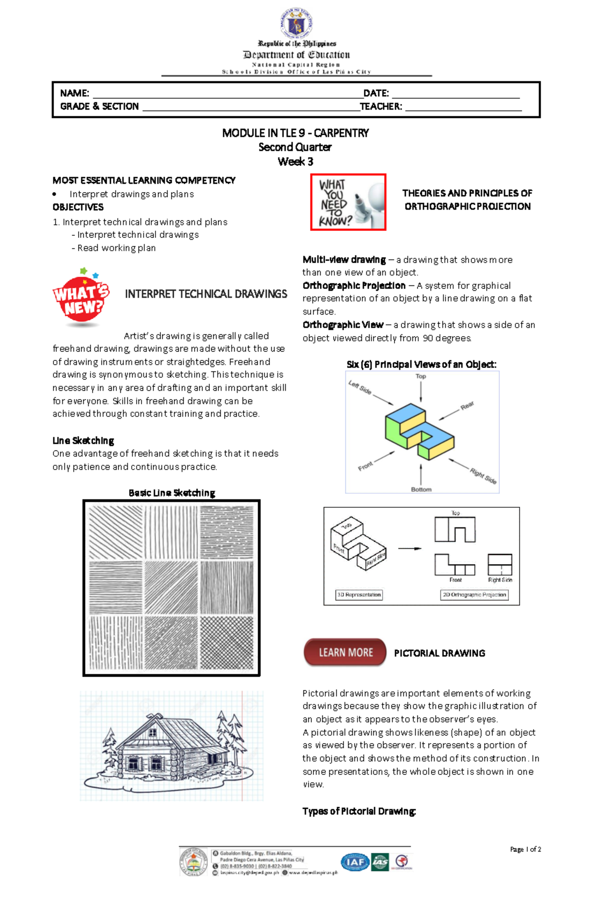 M4a 2nd Q Module Interpret Tech Dwg Lecture - Page 1 of 2 MOST ...