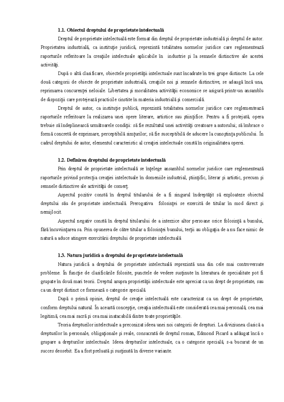 Dreptul-de-proprietate-intelectuala - 1. Obiectul dreptului de ...