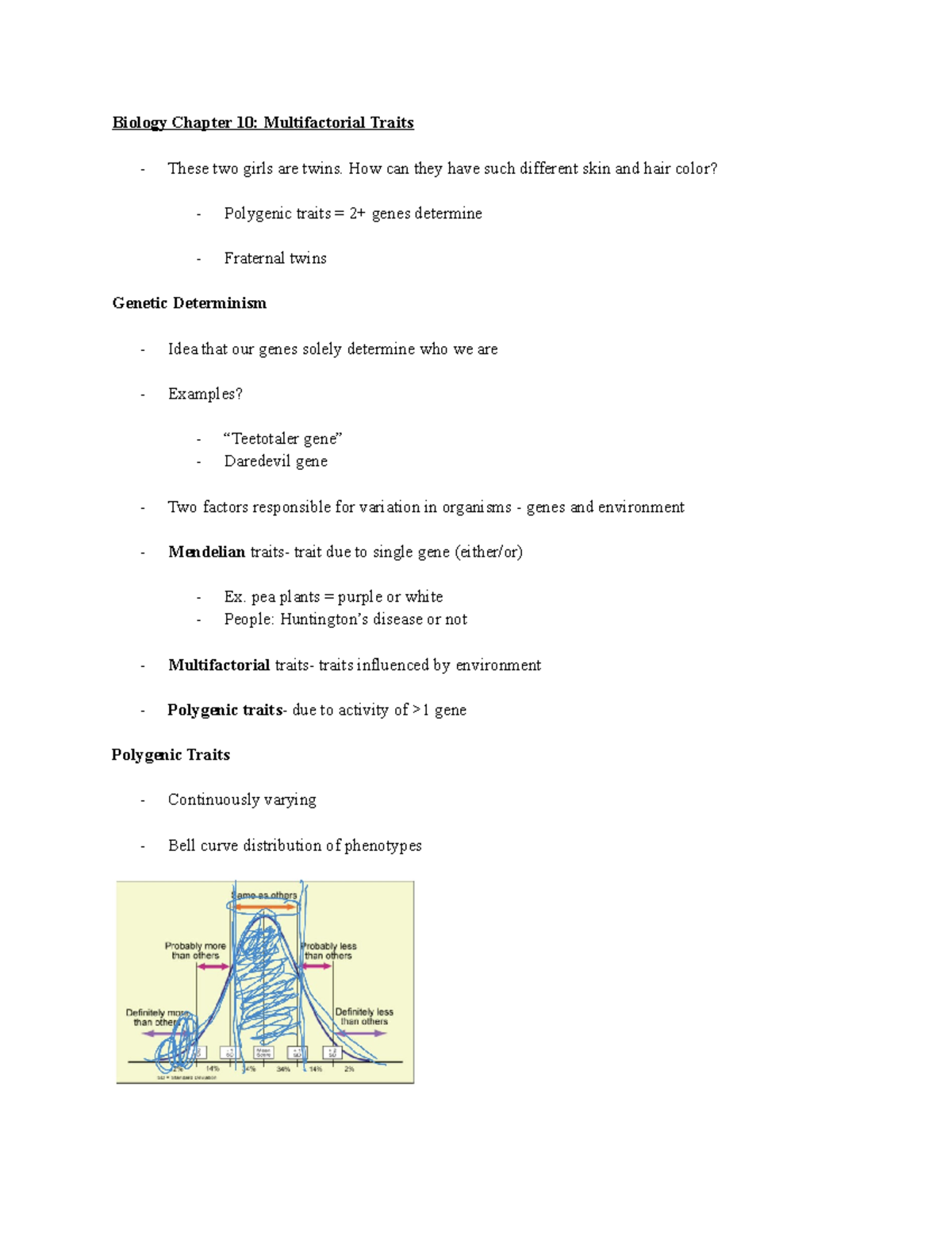 Biology Chapter 10 Multifactorial Traits - Biology Chapter 10 ...