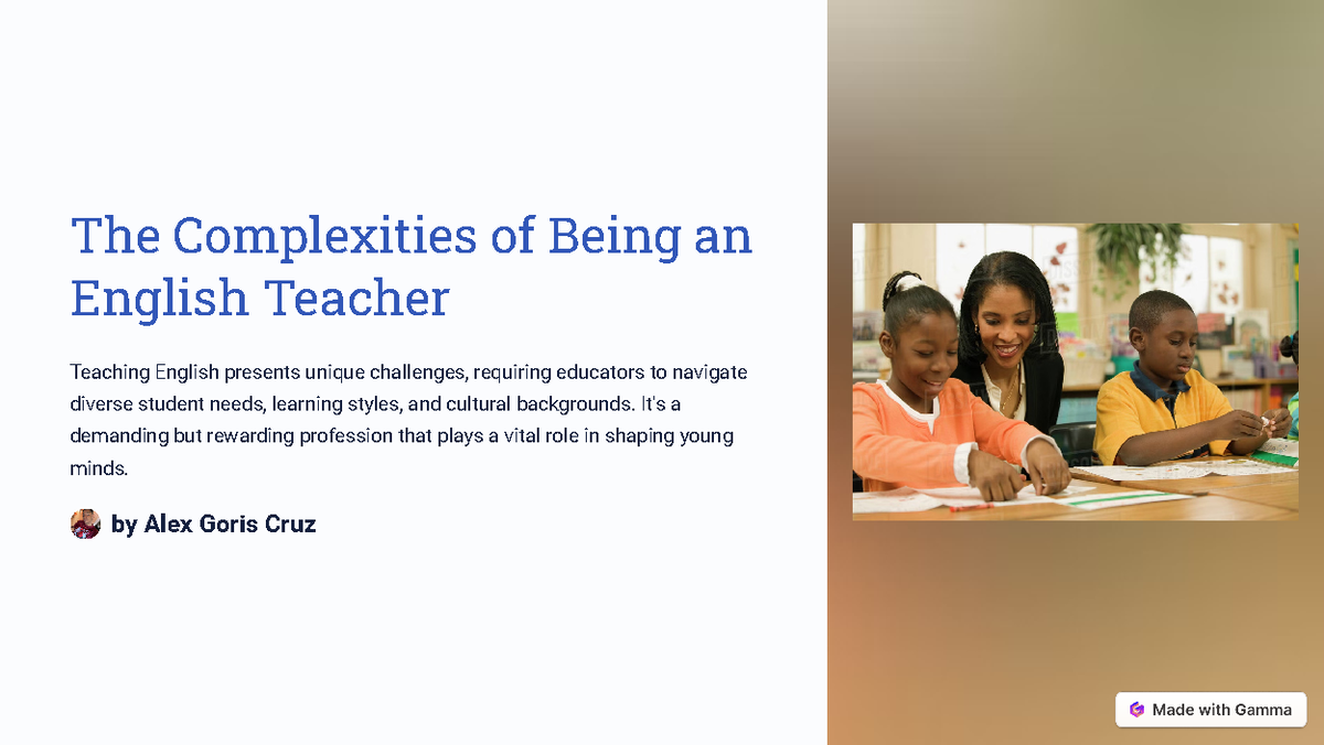 The Complexities of Being an English Teacher - Matemática Básica - The ...