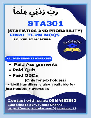 STA 301 Quiz 3 12-Jan-2024 Sufyan JUTT - Digital Logic and Design - STA ...