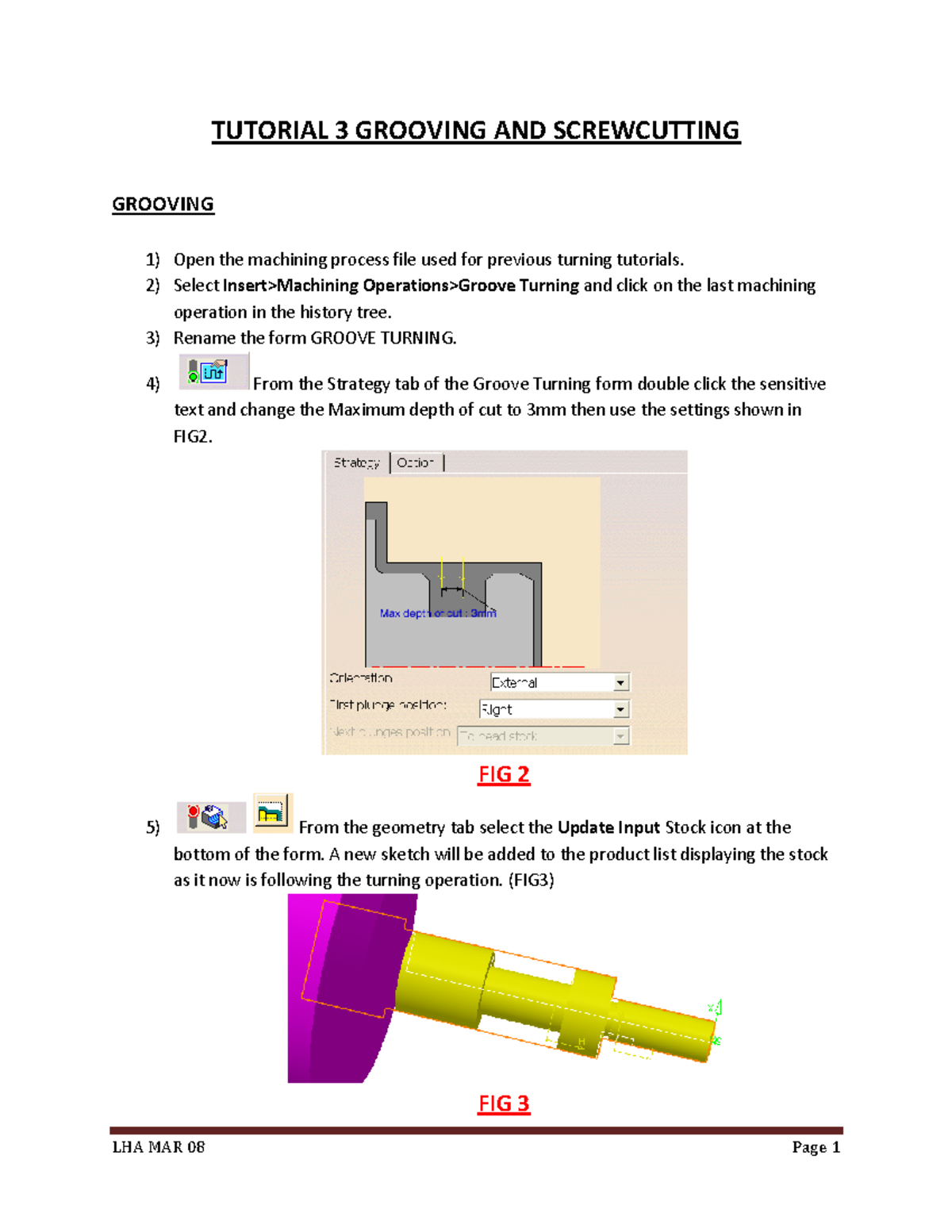 Tutorial 8 Groove Screw - TUTORIAL 3 GROOVING AND SCREWCUTTING GROOVING ...