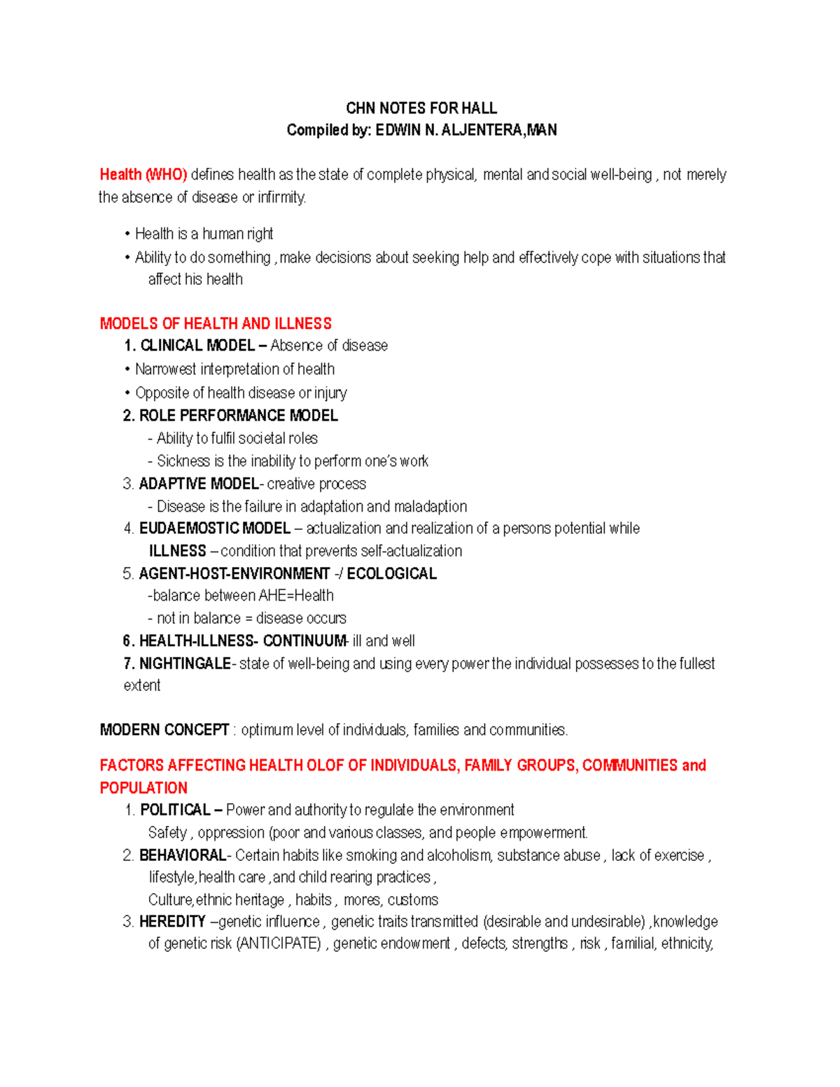 1. CHN Notes FOR HALL 21 SEPT 2020 - CHN NOTES FOR HALL Compiled by ...