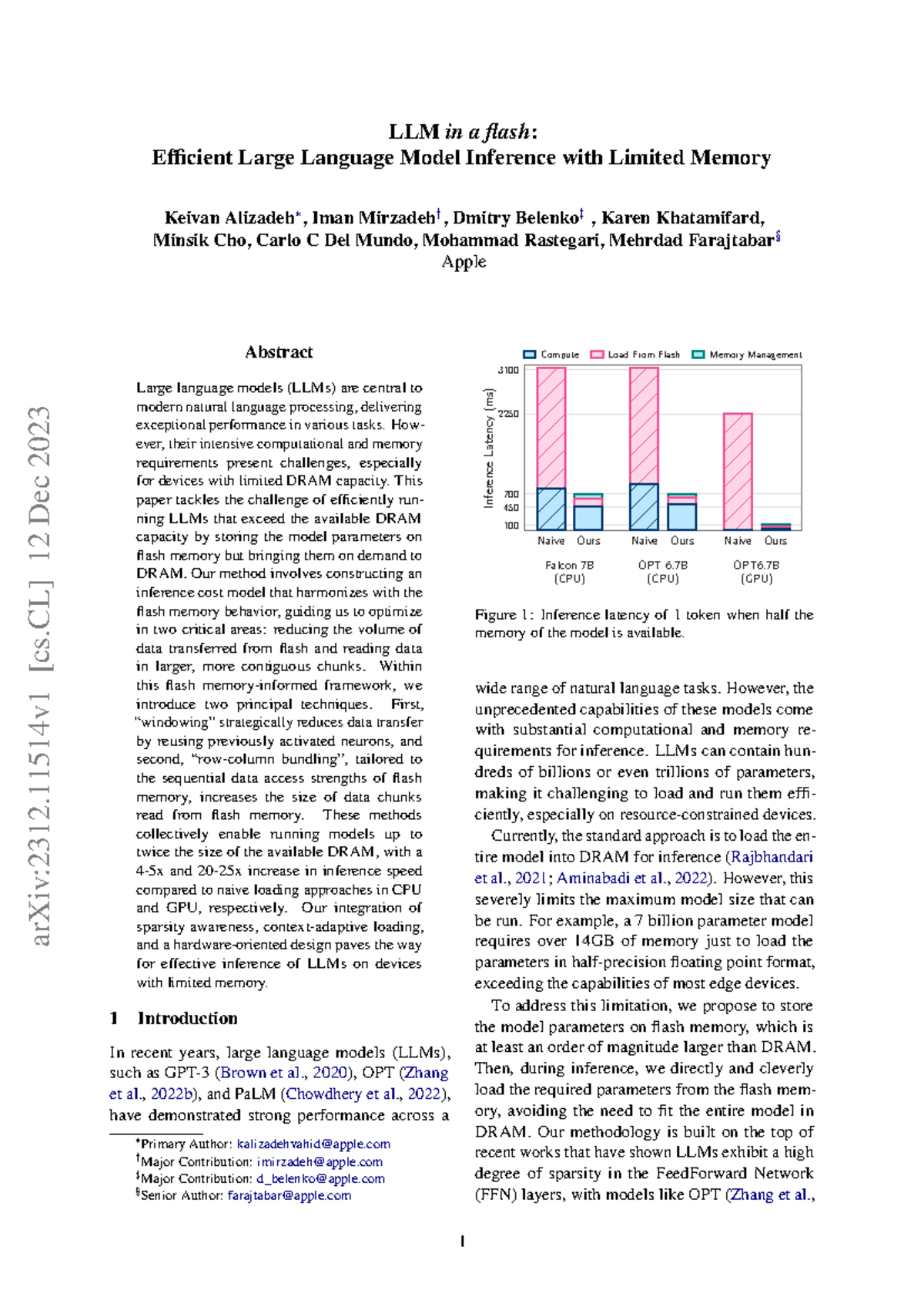 Efficient Large Language Model Inference With Limited Memory Llm In A 5420