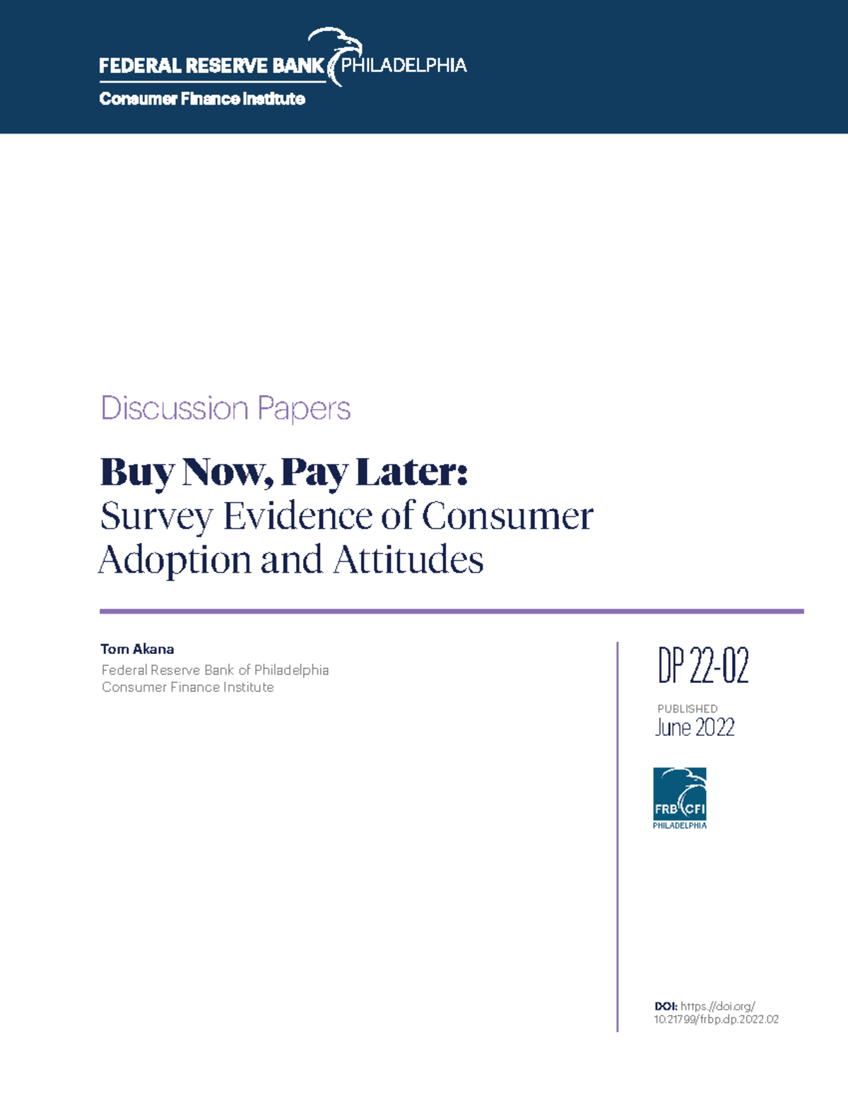 Dp22-02 - DP S - DOI: doi/ 10.21799/frbp.dp. DP 22- PUBLISHED June 2022 ...