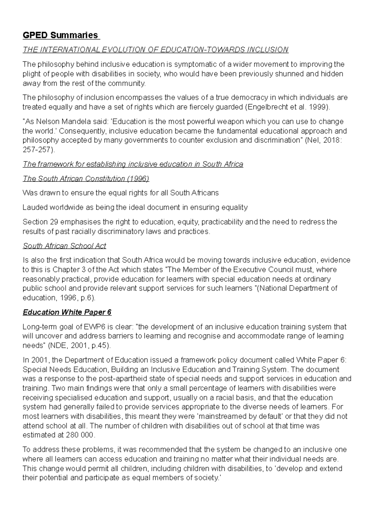 Final GPED Exam Summaries - GPED Summaries THE INTERNATIONAL EVOLUTION ...