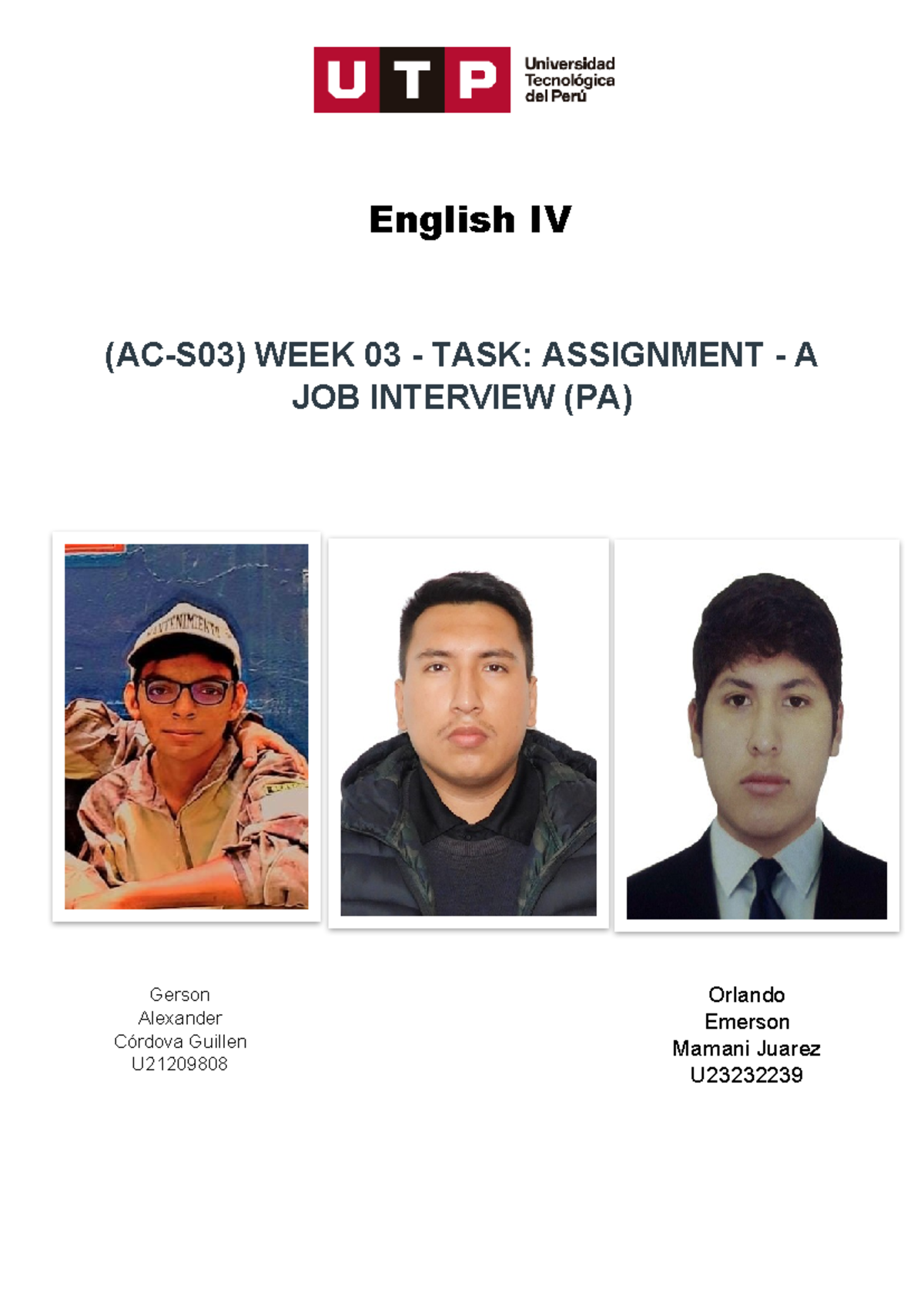(AC-S03) Week 03 - KLMKLMKLNKM - English IV (AC-S03) WEEK 03 - TASK: ASSIGNMENT - A JOB ...