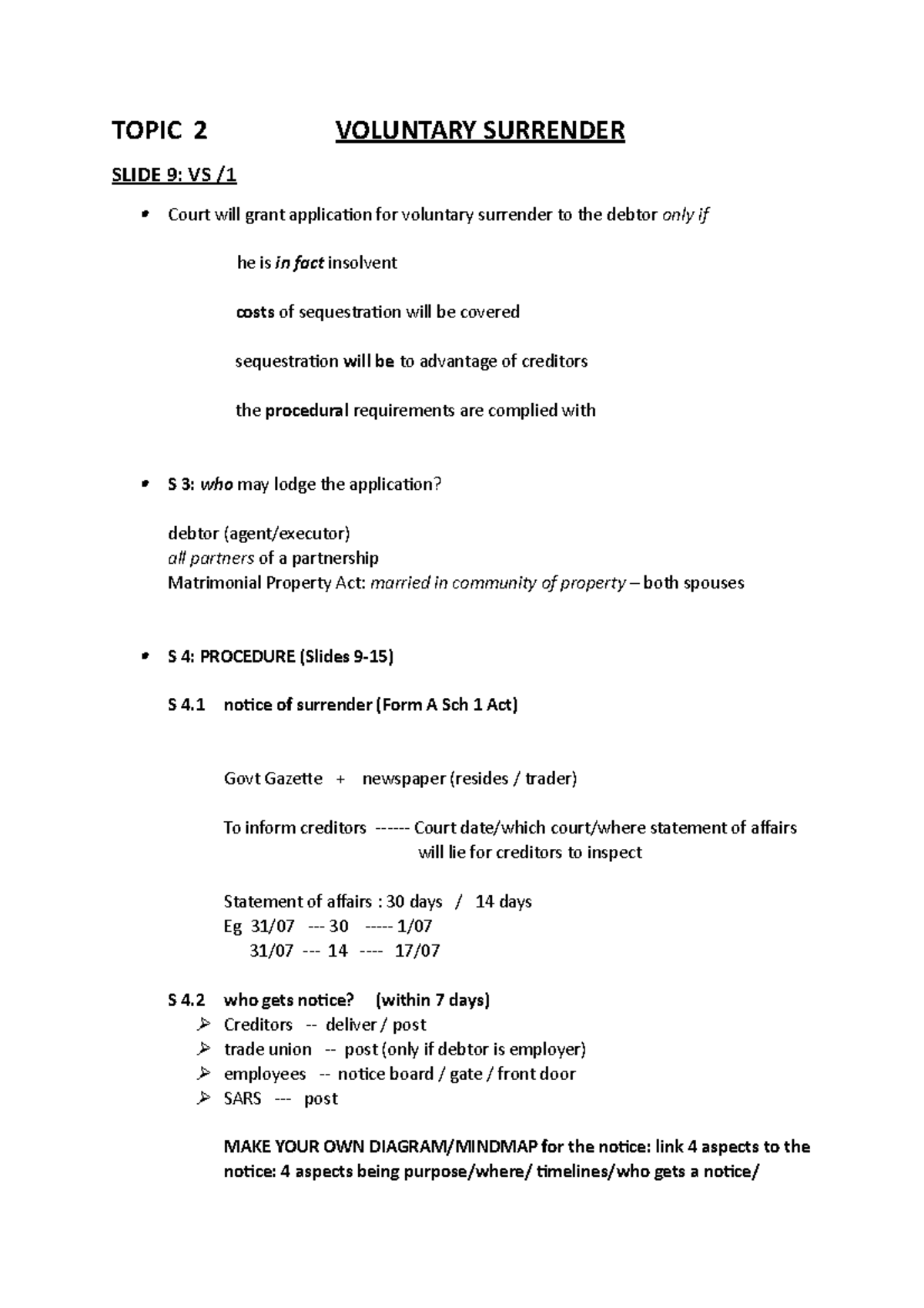 Slides 2021 Voluntarys - TOPIC 2 VOLUNTARY SURRENDER SLIDE 9: VS ...