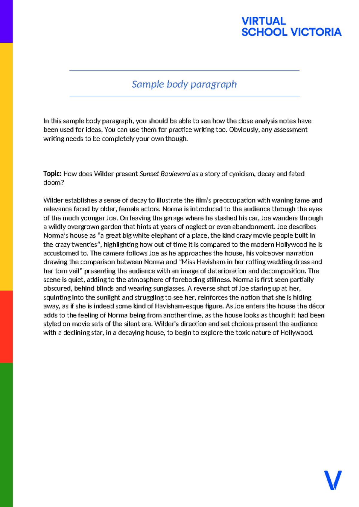 Sample Paragraph - smaple paragrpah on sunset boulevard - Sample body ...