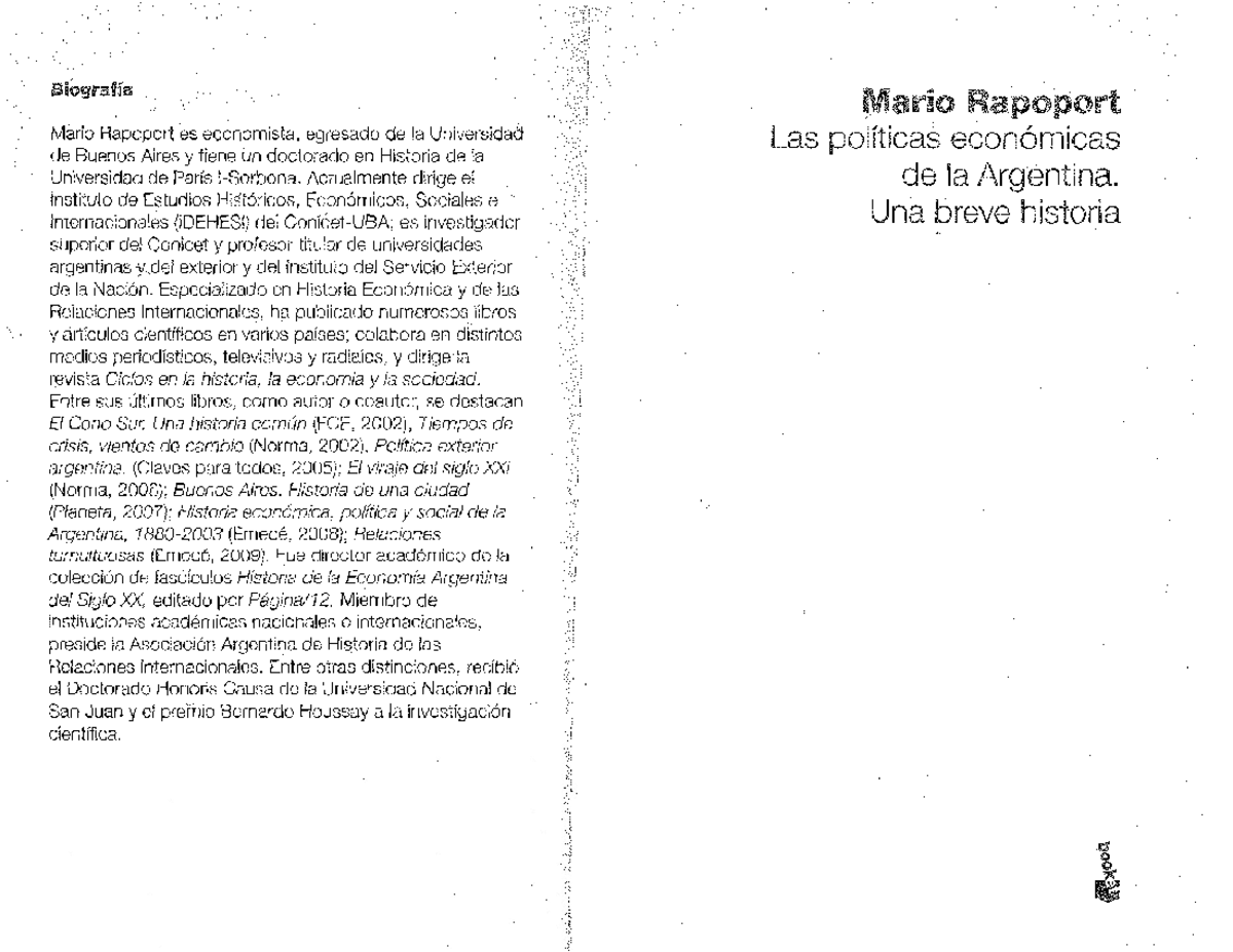 6 Rapoport Las politicas economicas de la Argentina Una breve historia ...