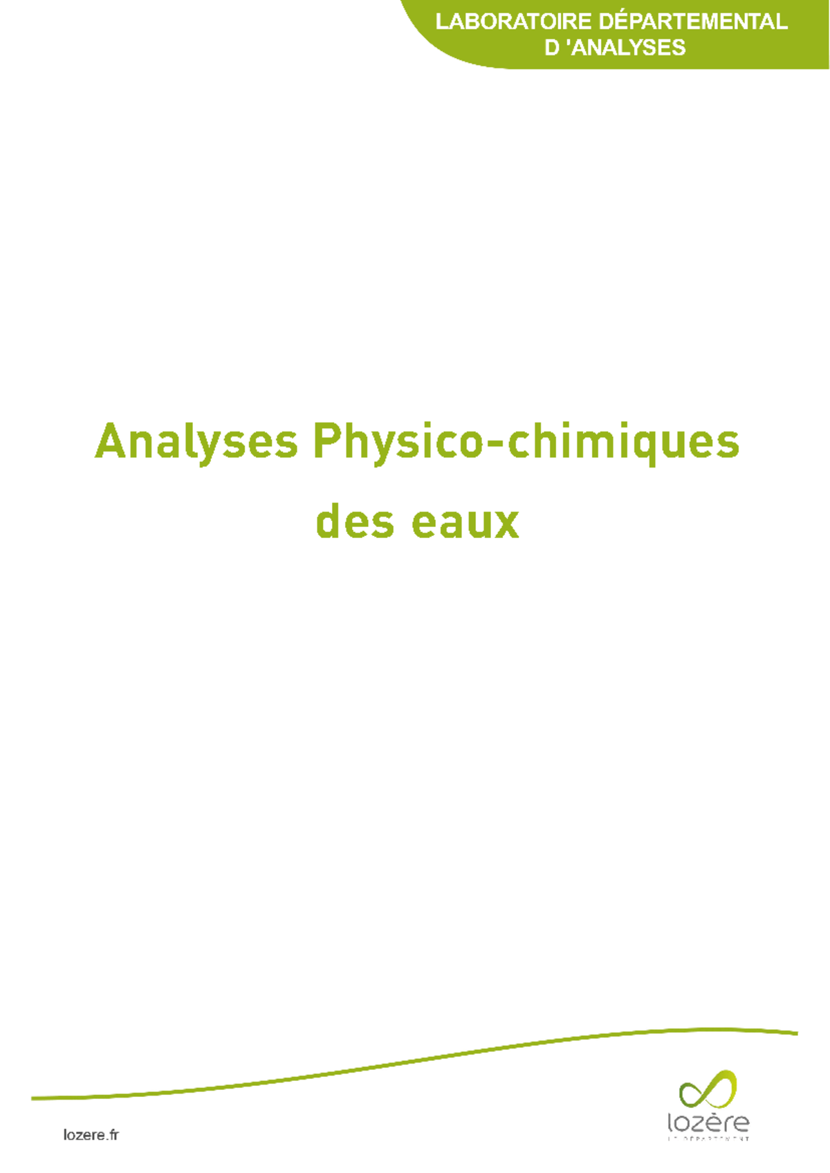 Les analyses physico-chimiques des eaux - Analyses Physico-chimiques ...