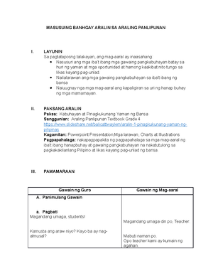 Grade 4- Filipino - 7E LESSON PLAN IN FILIPINO Paksa: Elemento at ...