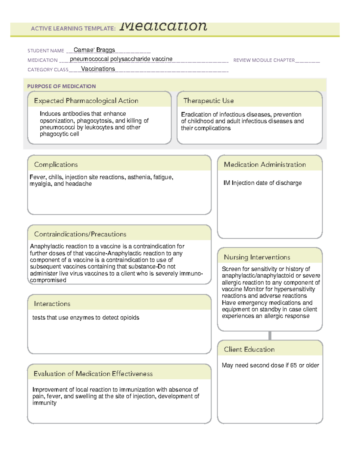pneumonia Vaccine WK3 - ACTIVE LEARNING TEMPLATES THERAPEUTIC PROCEDURE ...