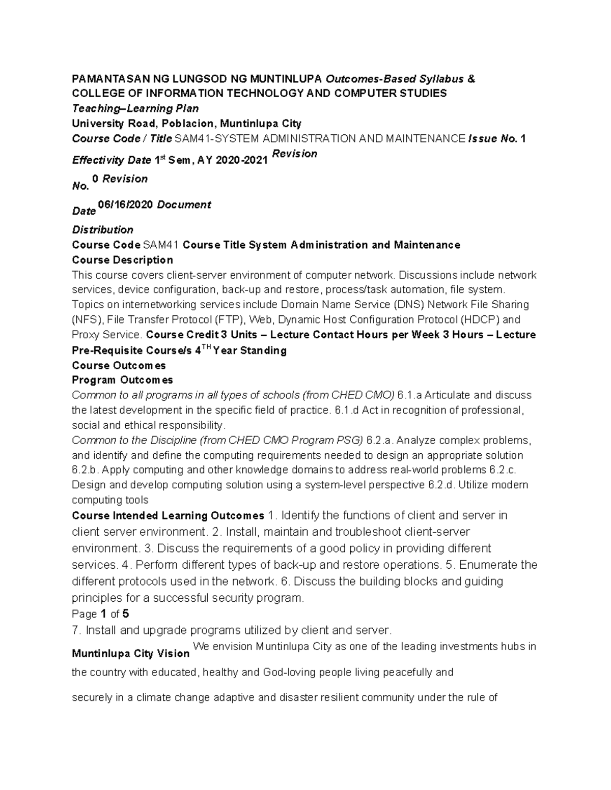 It-system-administration-and-maintenance compress - PAMANTASAN NG ...