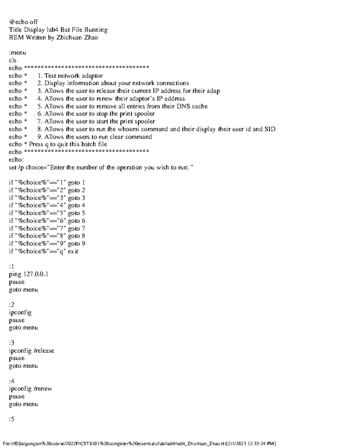 Lab4 answer sheet - - Studocu