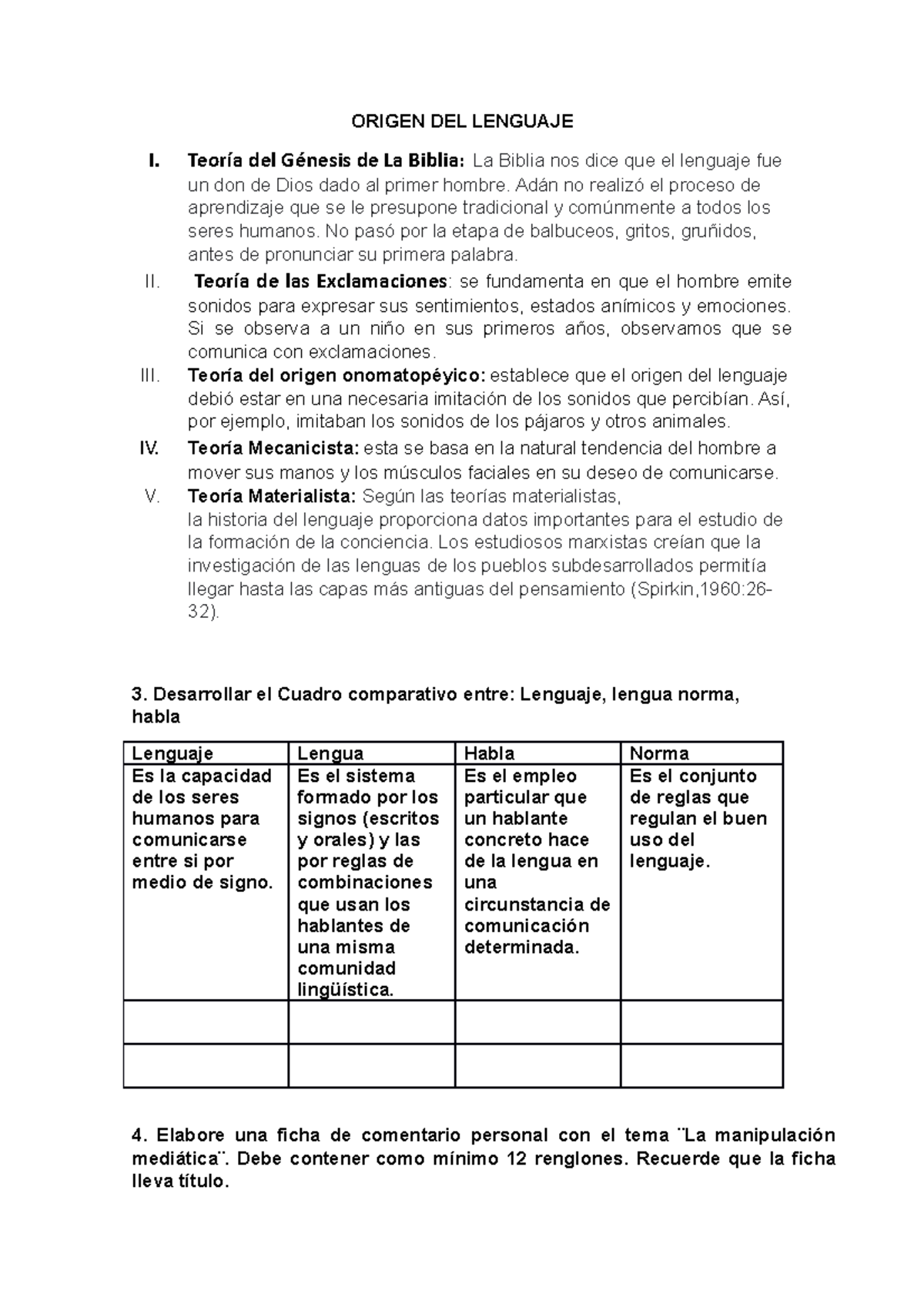 Guia Didactica Unidad 1 (Dennis Portillo) - ORIGEN DEL LENGUAJE I ...