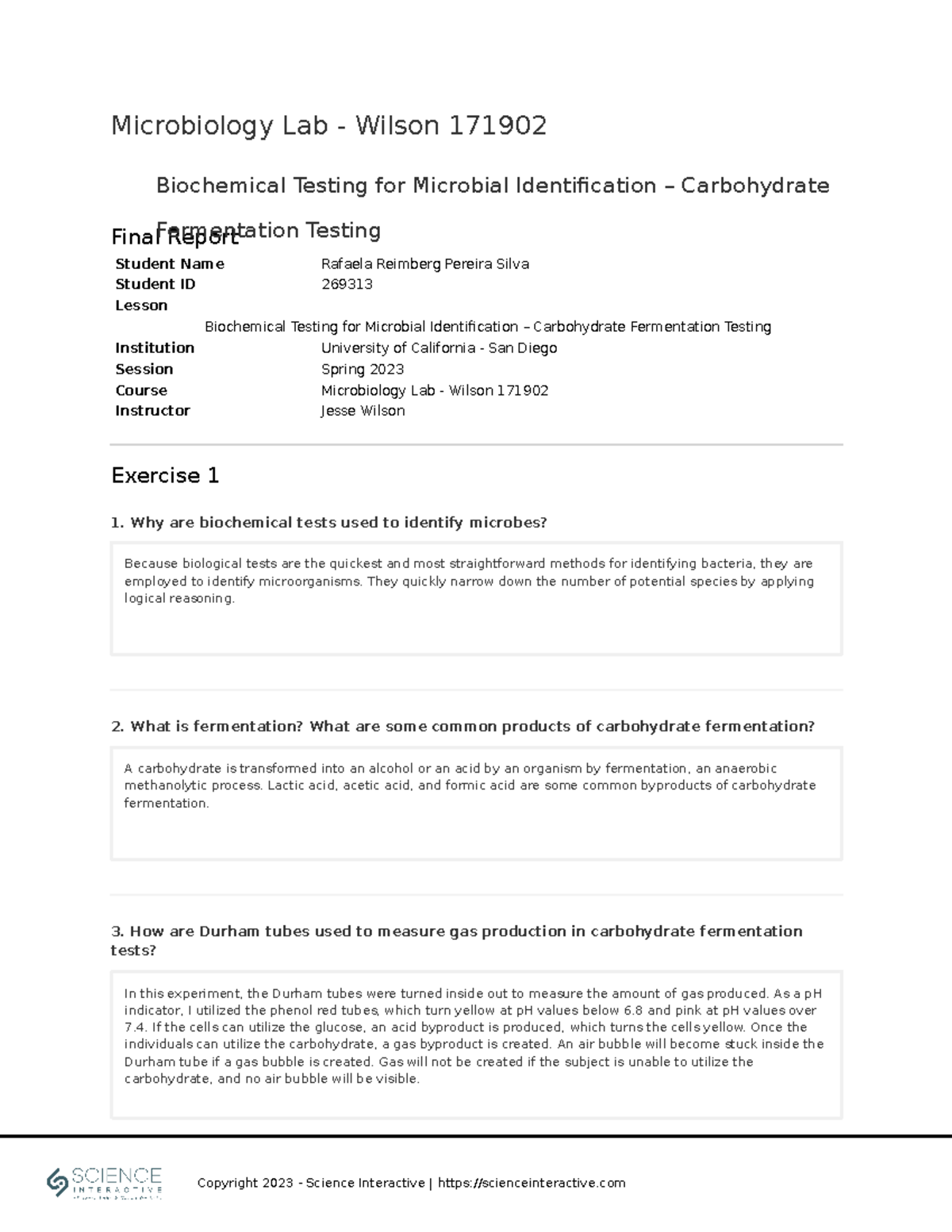 Microbiology Lab Wilson 171902 Biochemical Testingfor Microbial ...