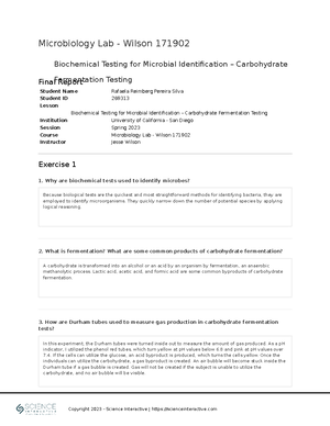 Microbiology Lab Ochoa 176187 Biochemical Testingfor Microbial ...