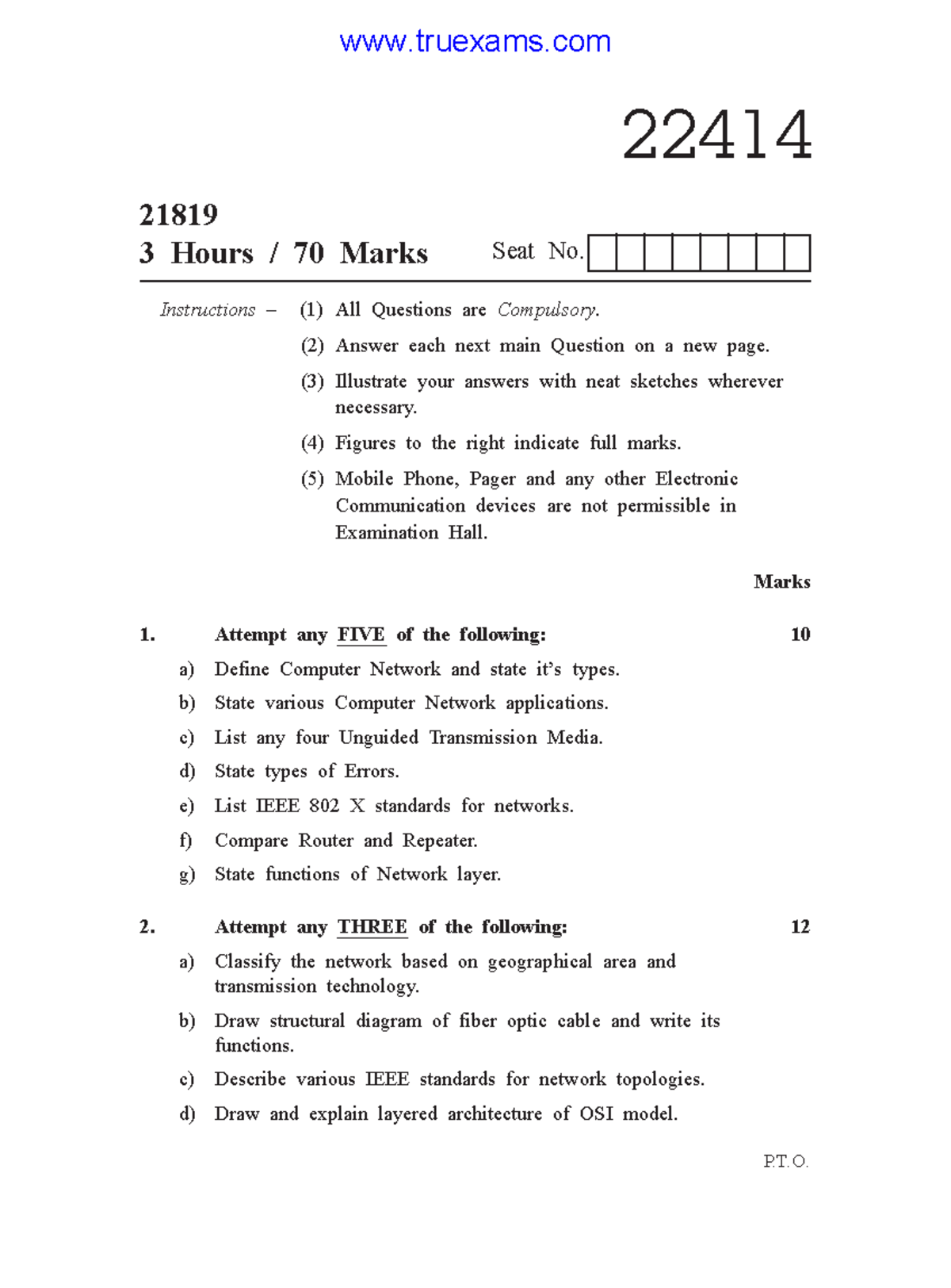 DCC 2 answer pdf - ............................................. - 22414 21819 3 Hours / 70 ...