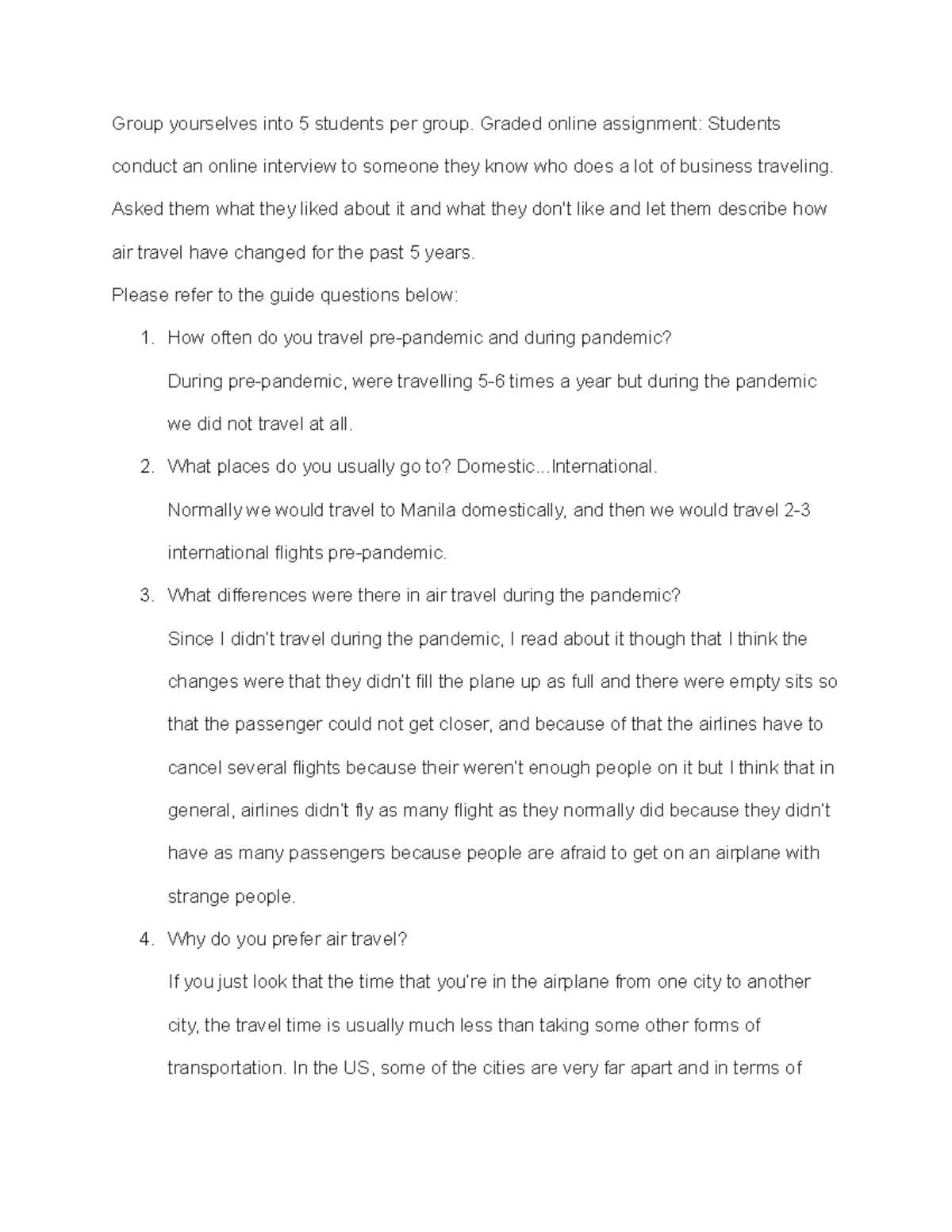 Group WORK Activity - Group yourselves into 5 students per group ...