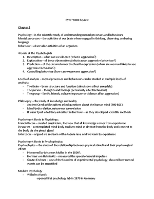 PSYC 1000 - U of G - Psychology - Studocu