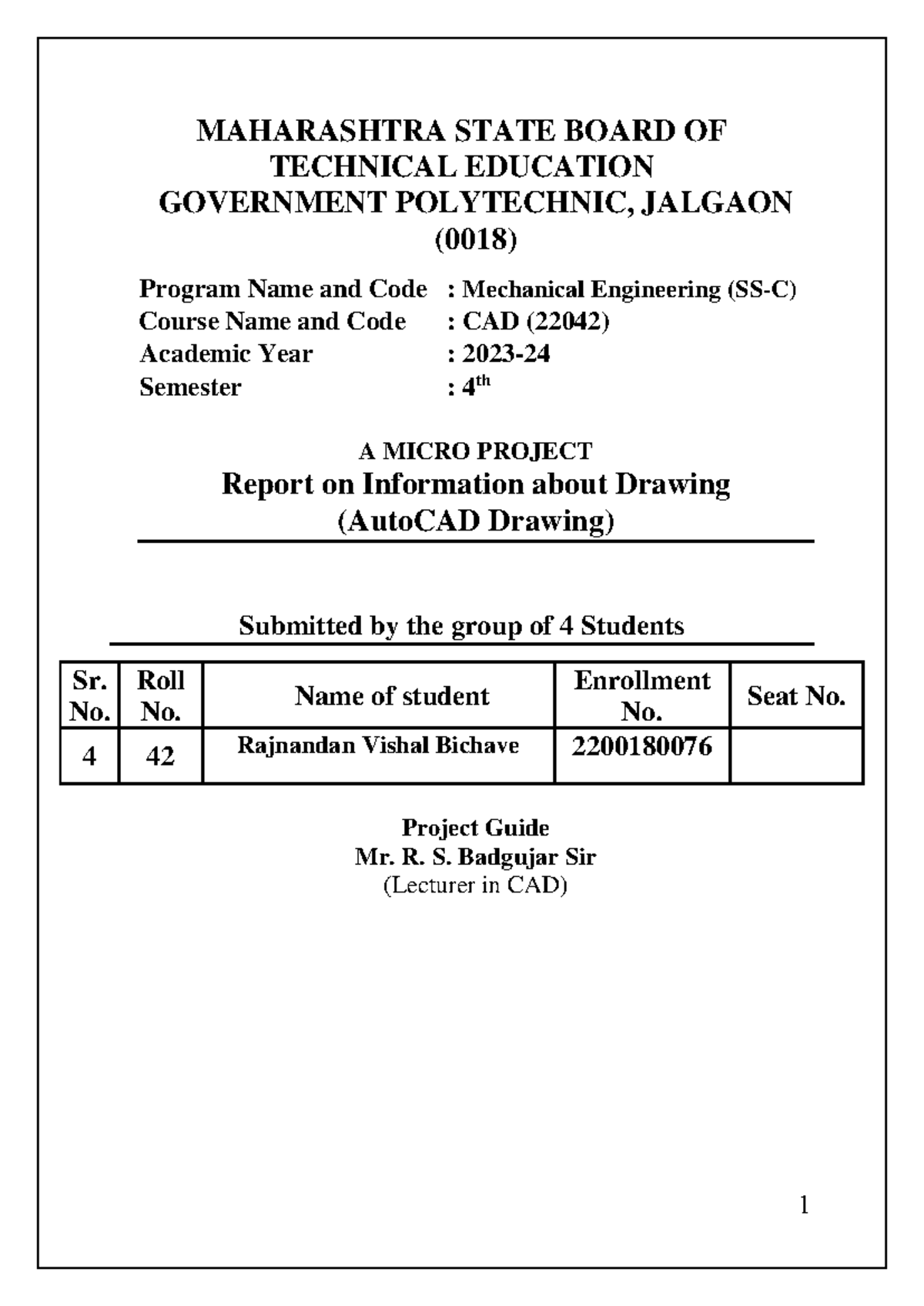 Auto CAD - MAHARASHTRA STATE BOARD OF TECHNICAL EDUCATION GOVERNMENT ...