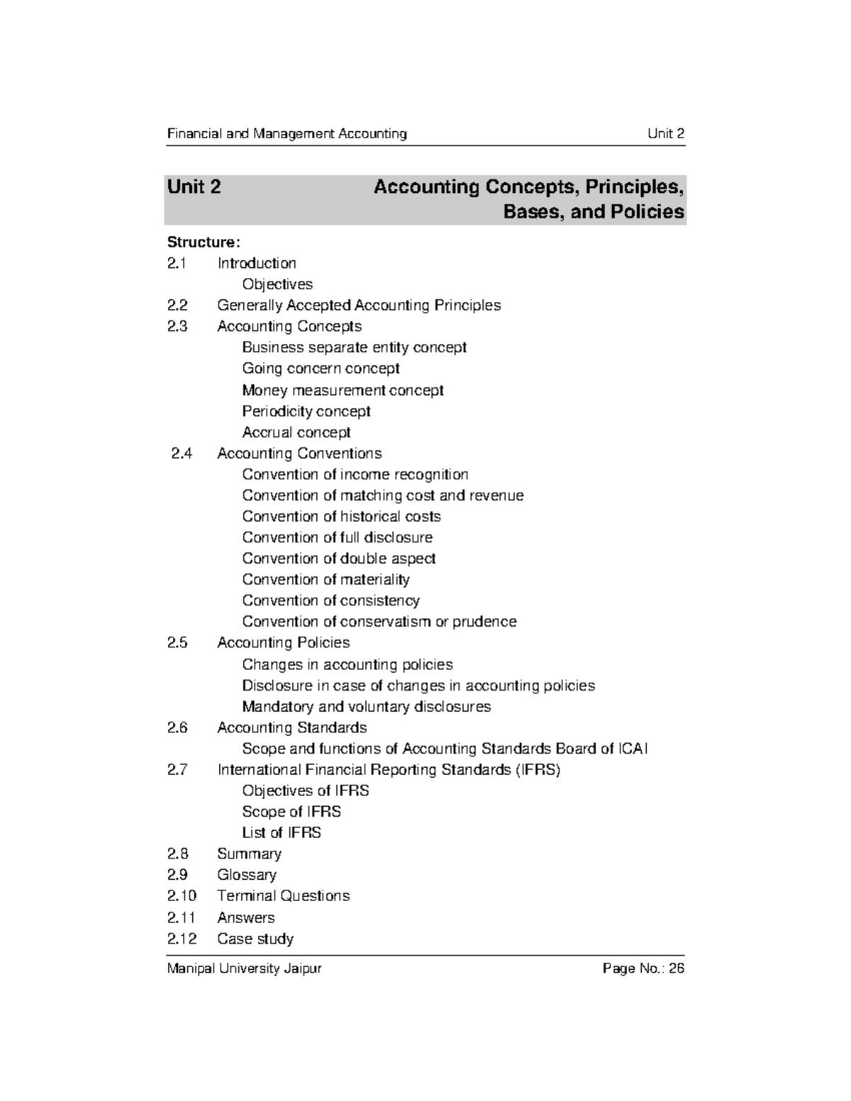 Unit 02 - Accounting Concepts, Principles, Bases, and Policies - Unit 2 ...