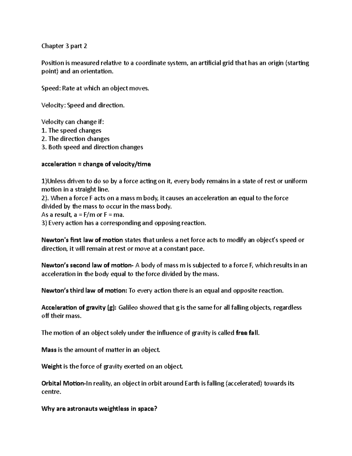 Chapter 3 part 2 - Science of astronomy - Chapter 3 part 2 Position is ...