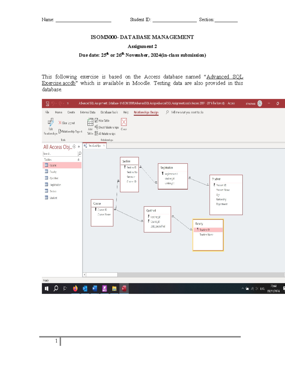Assignment 2-2024 - solve problem - database management - Name ...