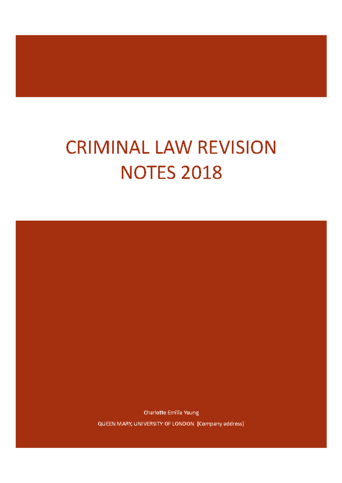 All of the topics - Summary Criminal Law (Level 5) - CRIMINAL LAW ...