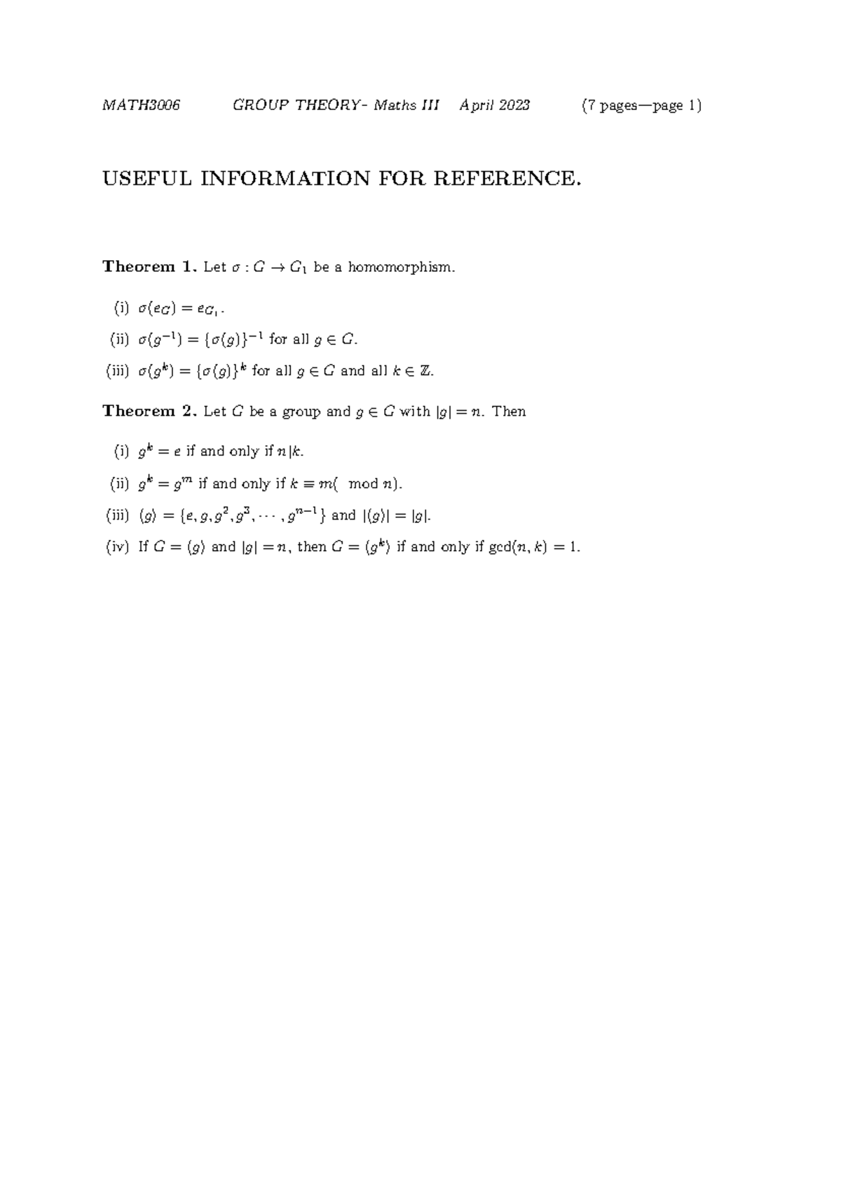 Apriltest 2023 Memo Tutorial Test 1 2024 Useful Information For Reference Theorem 1 Let σ