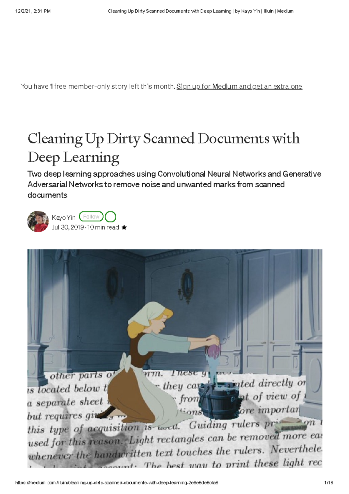 Cleaning Up Dirty Scanned Documents with Deep Learning by Kayo Yin ...