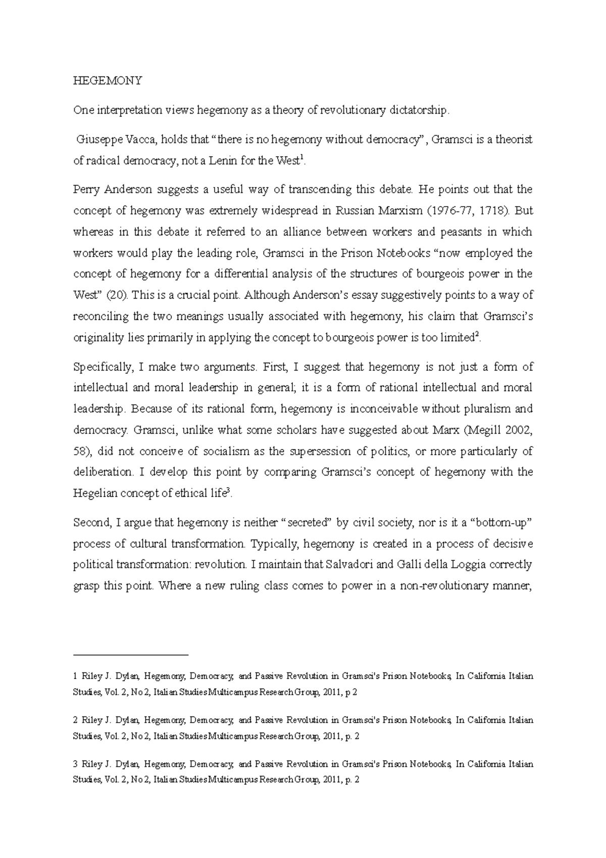 Hegemony AND Counter- Hegemony Assignment - HEGEMONY One interpretation ...